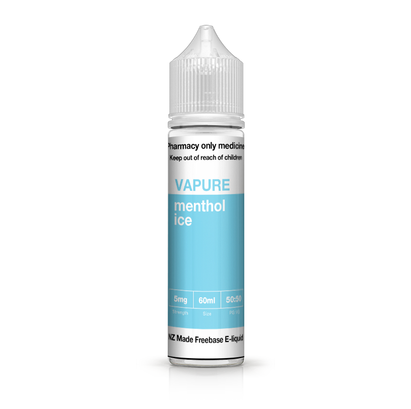 VAPURE MENTHOL FREEBASE (MENTHOL ICE) (60ML BOTTLE)