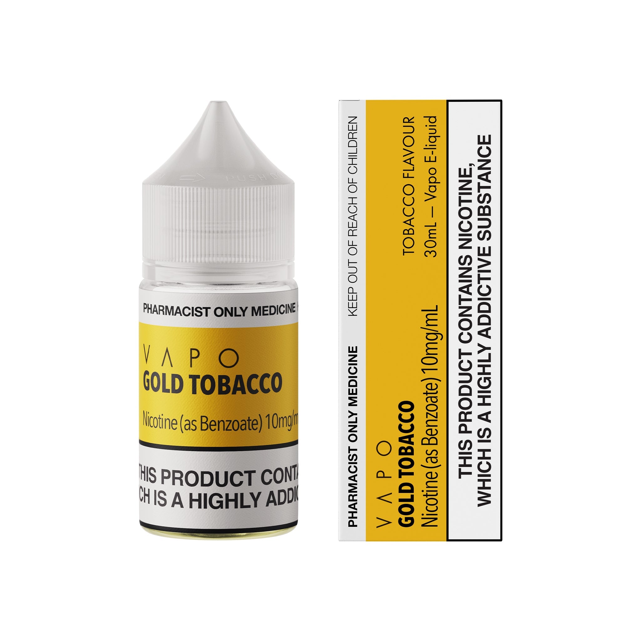 VAPO GOLD TOBACCO NICOTINE SALTS (30ML BOTTLE)