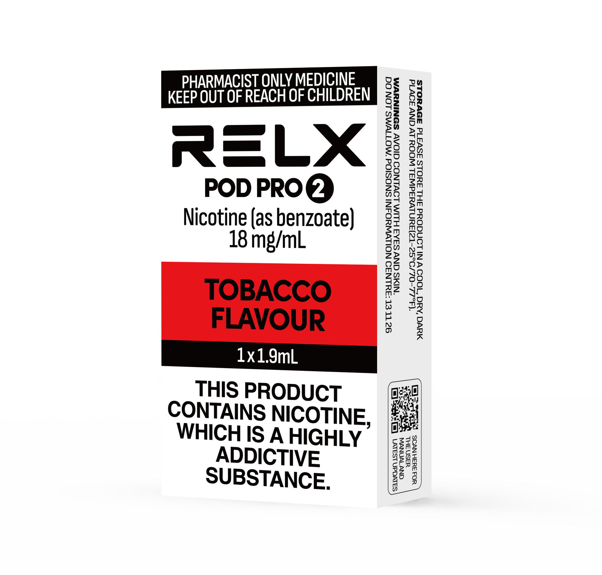 RELX POD TOBACCO (RED) 1X1.9ML