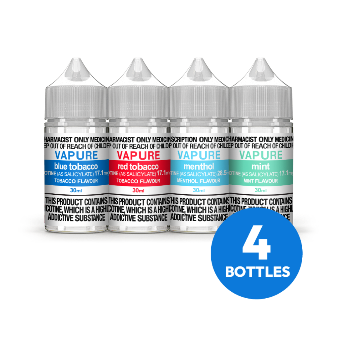 VAPURE NICOTINE SALTS PACK (4 BOTTLES)