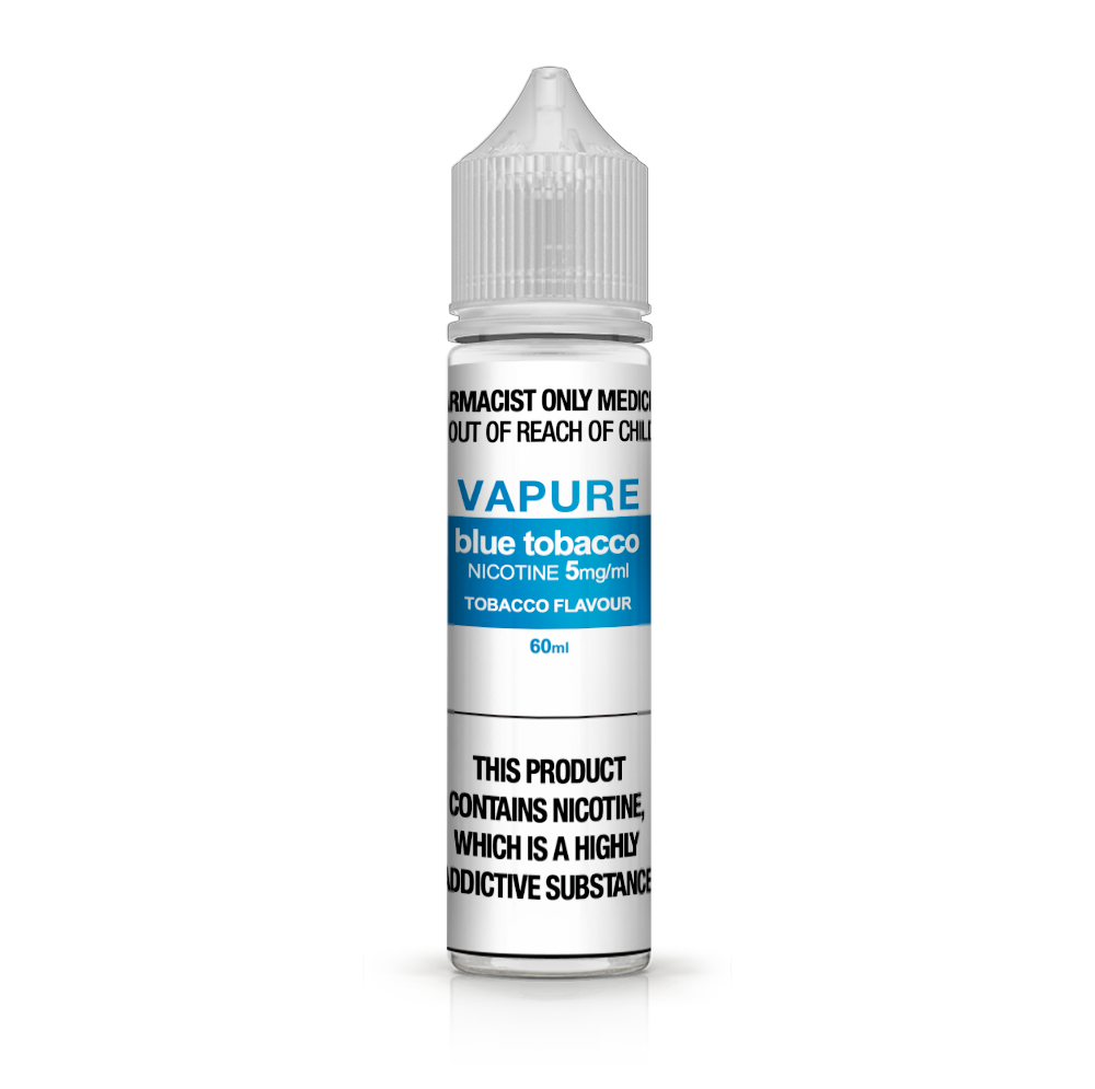 VAPURE BLUE TOBACCO FREEBASE (PREMIUM BLUE) (60ML BOTTLE)