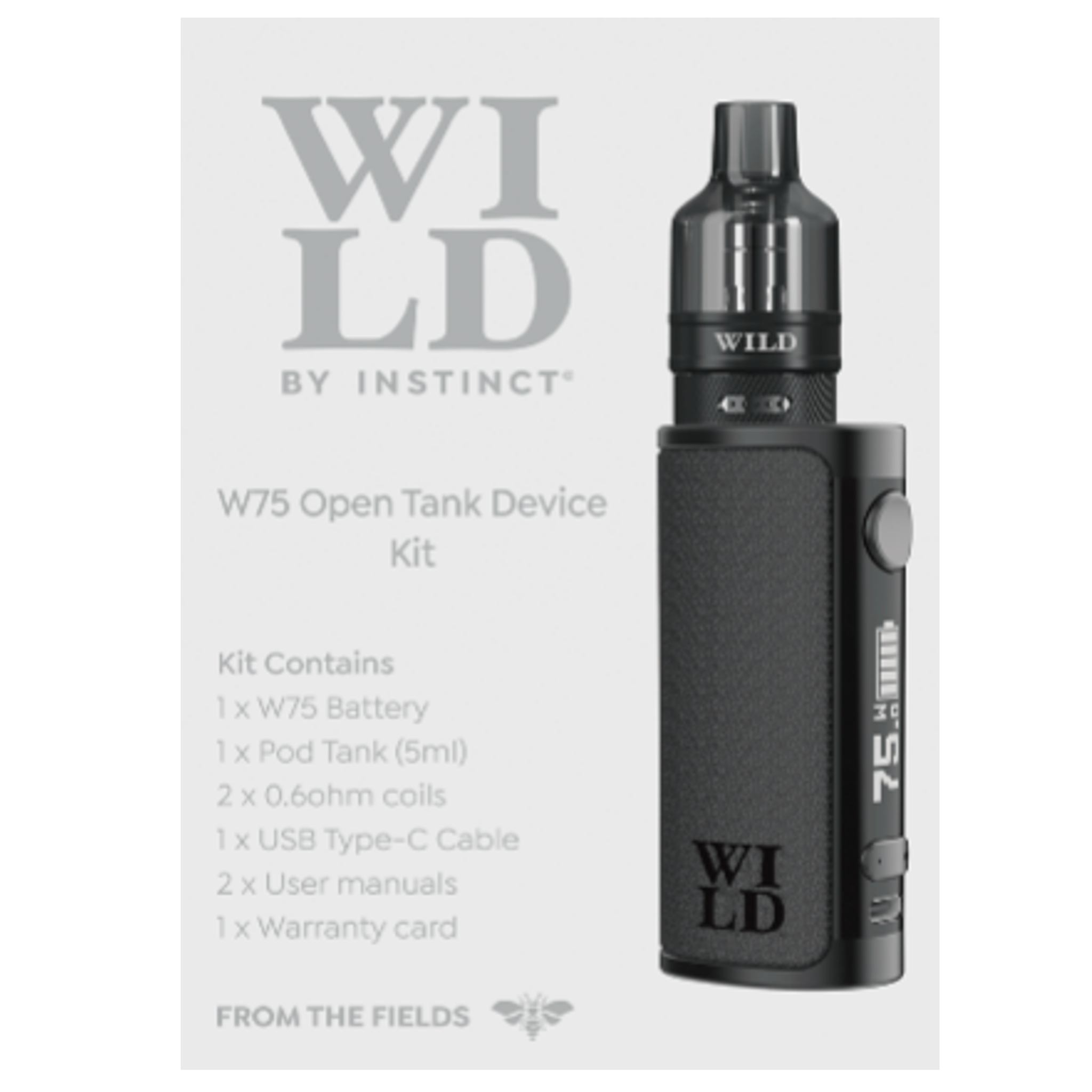 WILD BY INSTINCT W75 OPEN TANK DEVICE KIT (5ML) – Quitmed